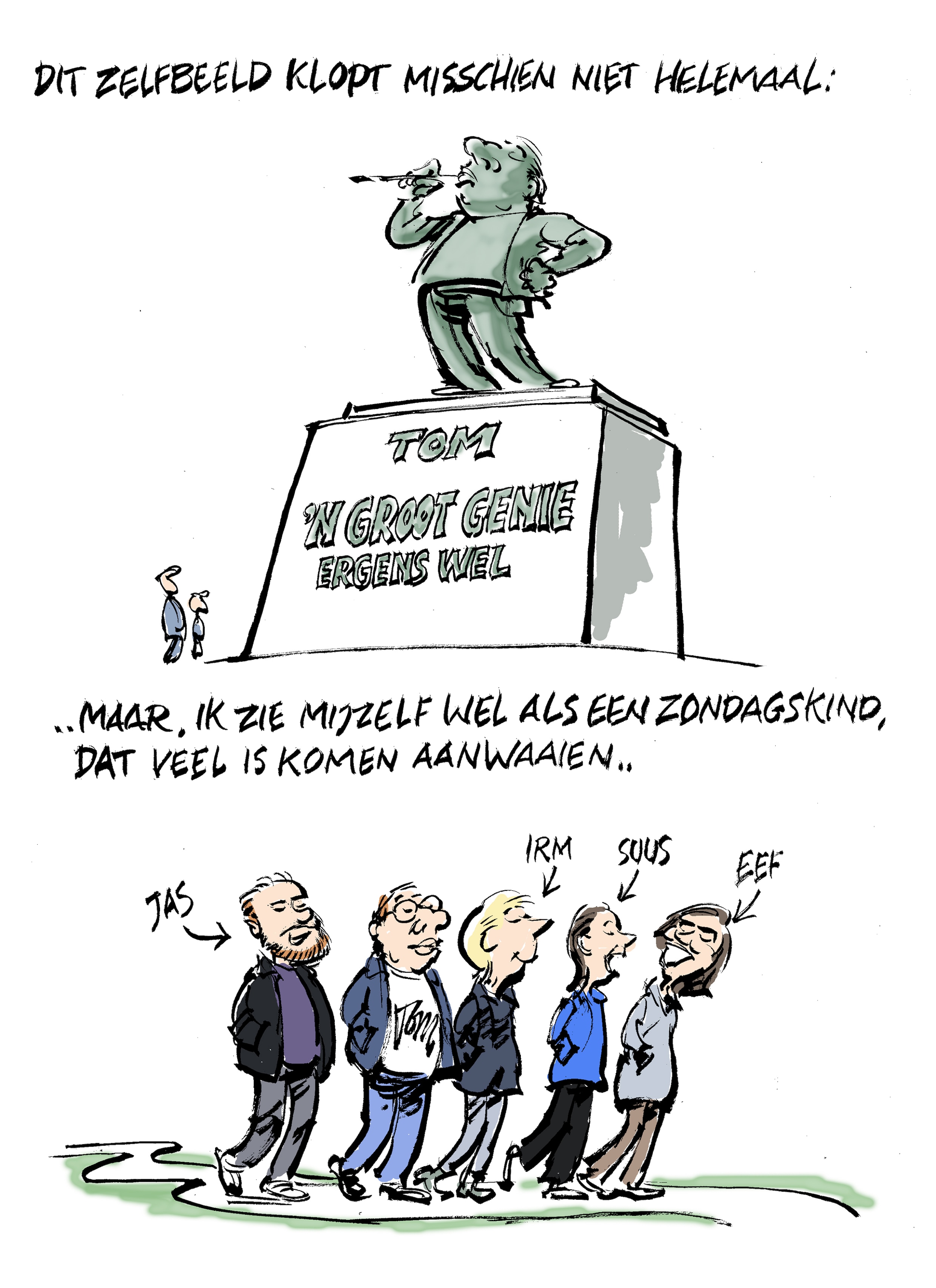 Trouw-tekenaar Tom Janssen is jarig, een interview in vijf cartoons | Trouw