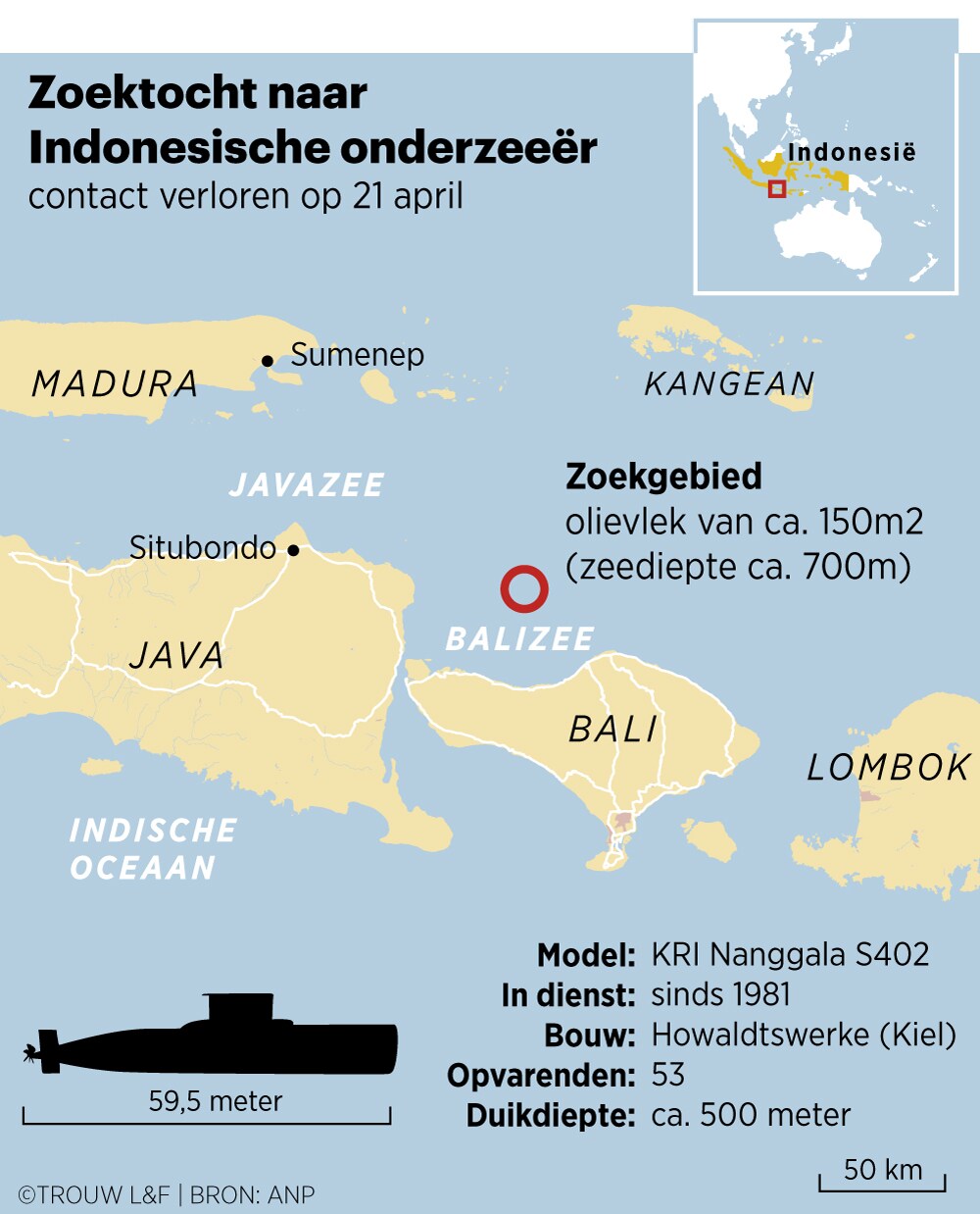 Indonesische onderzeeboot met 53 opvarenden van de radar verdwenen ...