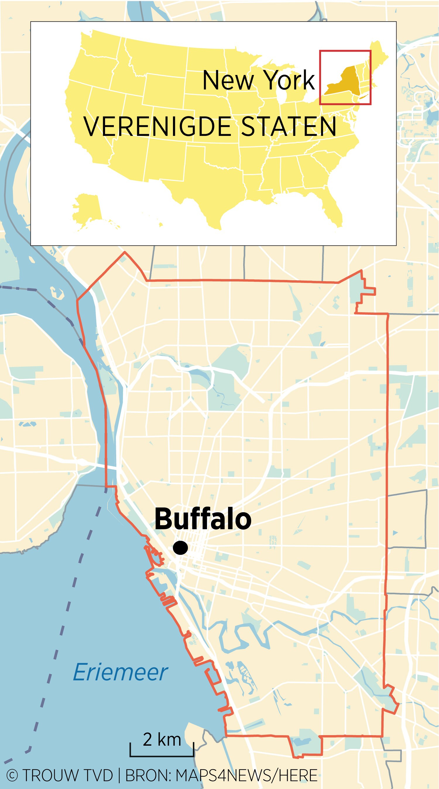 Werk en kerst deden inwoners van Buffalo zich buiten wagen tijdens ...