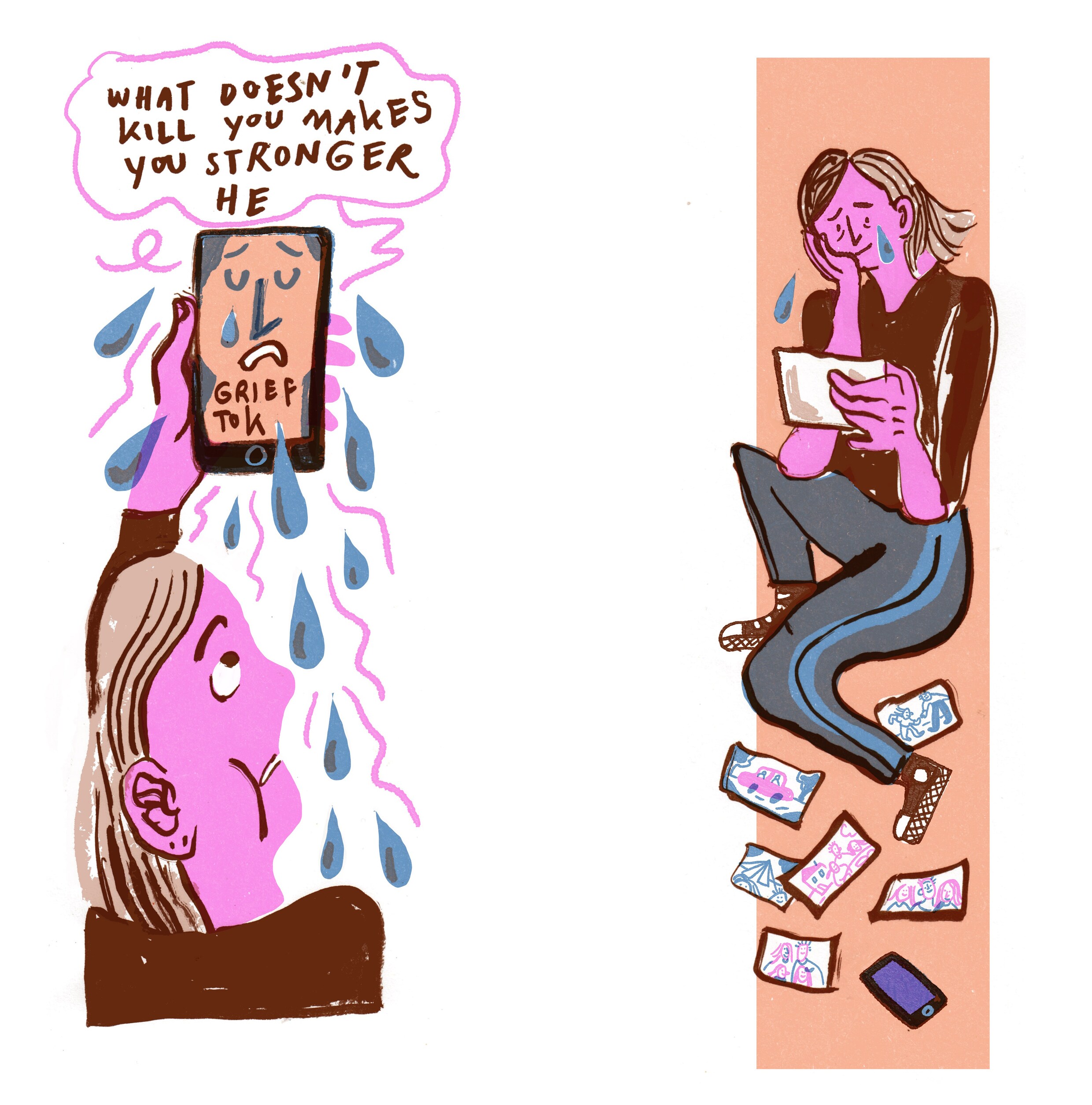 Al die TikToktranen helpen Lena Bril niet verder met rouwen | Trouw