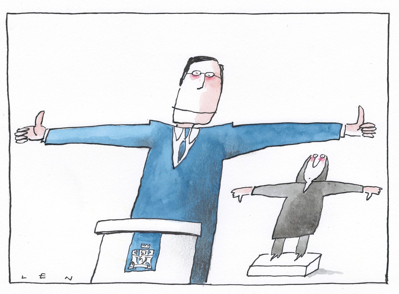 Hoe vat je Rutte in een cartoon? ‘Ik vind hem moeilijk om te tekenen ...