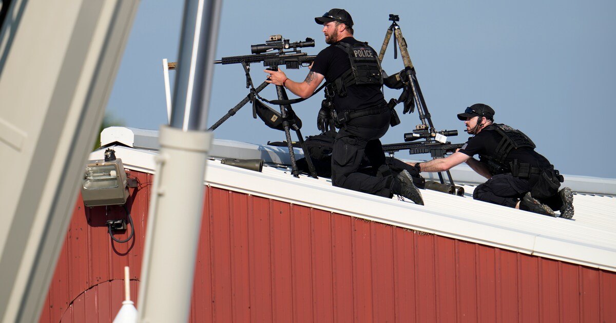 Het dak waar de dader op zat werd veilig geacht, omdat je er alleen met ...