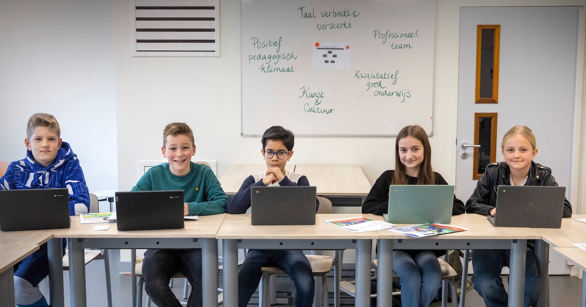 Liever een kleurrijke eindtoets op papier dan een saaie op de computer ...