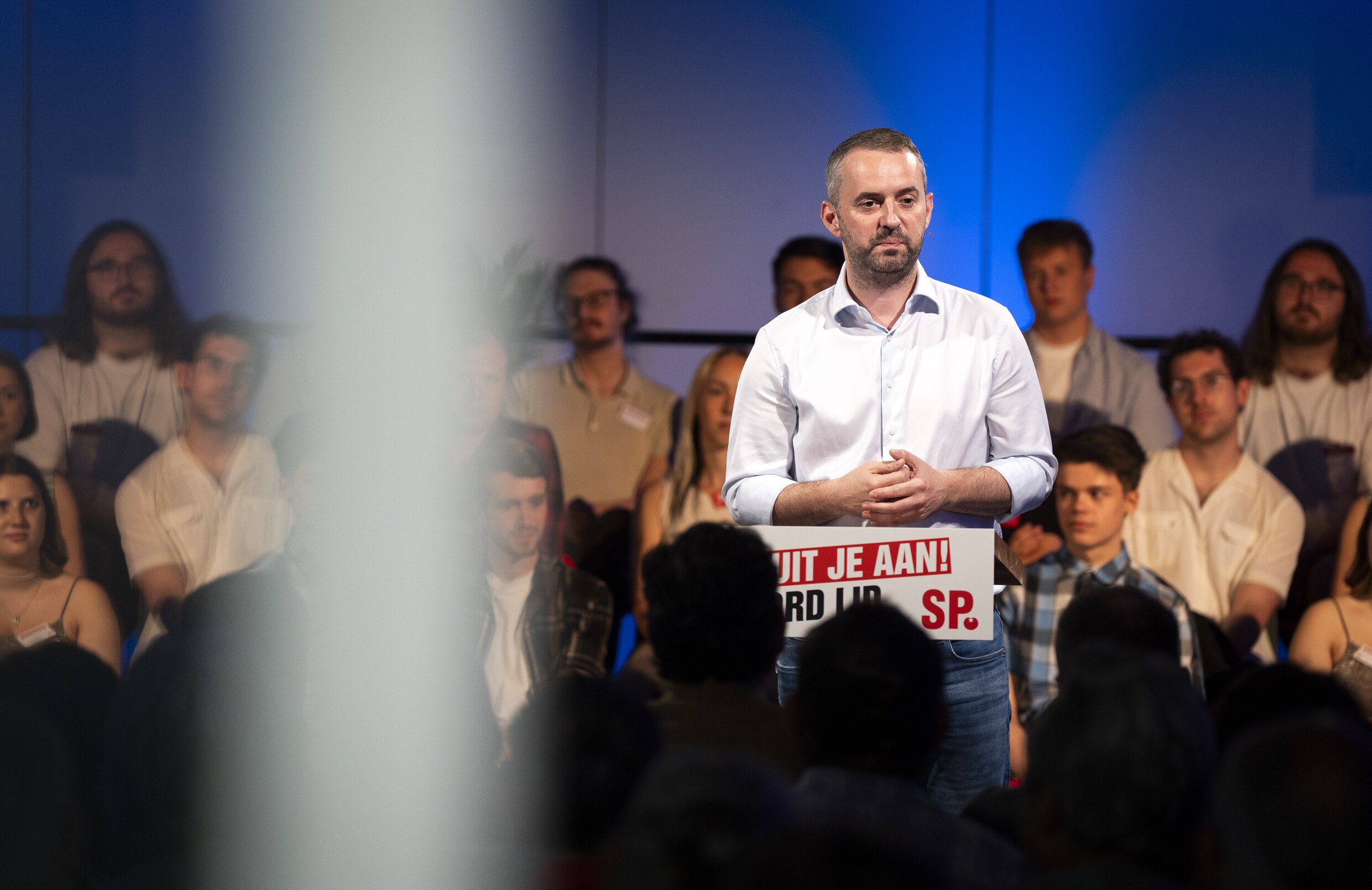 Jimmy Dijk benadrukt op partijraad SP de verschillen met PVV. ‘Het zijn ...